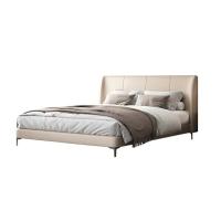 China Twin Bed Luxury Hotel Bedroom Furniture With Solid Wood Leather Bed for sale