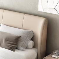 China Twin Bed Luxury Hotel Bedroom Furniture With Solid Wood Leather Bed for sale