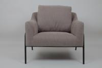 China Fashion Modern Living Room Sofa Upholstered Grey With Black Metal Frame for sale