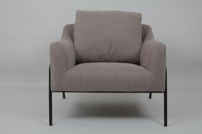 China Fashion Modern Living Room Sofa Upholstered Grey With Black Metal Frame for sale