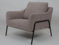 China Fashion Modern Living Room Sofa Upholstered Grey With Black Metal Frame for sale