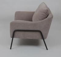 China Fashion Modern Living Room Sofa Upholstered Grey With Black Metal Frame for sale