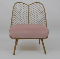 China Fashion Metal Golden Living Room Leisure Chair Commercial Leaf Pattern Design for sale
