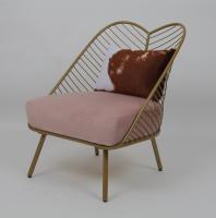 China Fashion Metal Golden Living Room Leisure Chair Commercial Leaf Pattern Design for sale