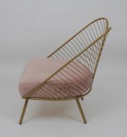 China Fashion Metal Golden Living Room Leisure Chair Commercial Leaf Pattern Design for sale