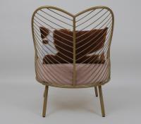 China Fashion Metal Golden Living Room Leisure Chair Commercial Leaf Pattern Design for sale