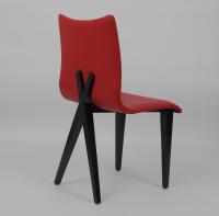 China Lxury Upholstery Nordic Restaurant Leather Dining Chair Metal Red for sale