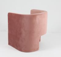 China Luxury Velvet Leisure Pink Living Room Chair Upholstered Modern Design for sale