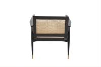 China Living Room Wooden Linen Fabric Rattan Woven Chairs Customized for sale