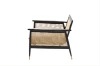 China Living Room Wooden Linen Fabric Rattan Woven Chairs Customized for sale