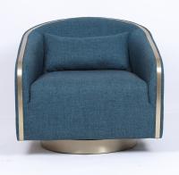 China Modern Comfortable Blue Fabric Single lounge Armchair Sofa For hotel bedroom for sale