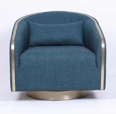China Modern Comfortable Blue Fabric Single lounge Armchair Sofa For hotel bedroom for sale