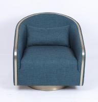 China Modern Comfortable Blue Fabric Single lounge Armchair Sofa For hotel bedroom for sale