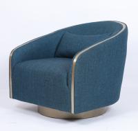China Modern Comfortable Blue Fabric Single lounge Armchair Sofa For hotel bedroom for sale