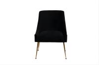 China Velvet Furniture Black High Back Dining Room Chairs Upholstered for sale