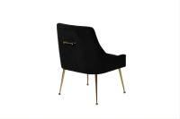 China Velvet Furniture Black High Back Dining Room Chairs Upholstered for sale