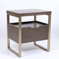 China Luxury Wood And Metal Frame Nightstand Hotel And Home Bedroom Furniture for sale