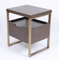 China Luxury Wood And Metal Frame Nightstand Hotel And Home Bedroom Furniture for sale