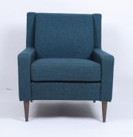 China Living Room Blue Fabric Single Armchair Sofa Wood Frame Modern Comfortable for sale