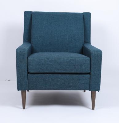China Living Room Blue Fabric Single Armchair Sofa Wood Frame Modern Comfortable for sale