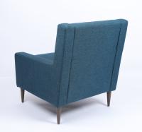 China Living Room Blue Fabric Single Armchair Sofa Wood Frame Modern Comfortable for sale