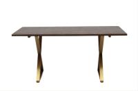 China Modern Family Iron Wooden Top MDF Dining Table Grey for sale