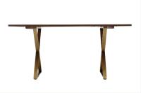 China Modern Family Iron Wooden Top MDF Dining Table Grey for sale