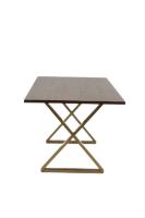 China Modern Family Iron Wooden Top MDF Dining Table Grey for sale