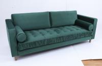 China Modular Tufted Button Velvet Office Sofa Living Room 3 Seater Sectionals for sale