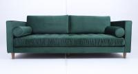 China Modular Tufted Button Velvet Office Sofa Living Room 3 Seater Sectionals for sale