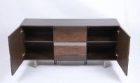 China Custom Living Room Buffet Cabinet With 3 Doors Stainless Steel Metal Base for sale