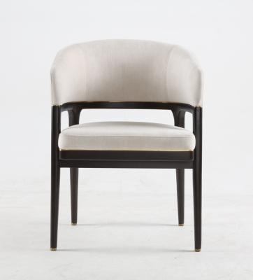 China Solid beech wood white luxury Fabric Living Room commercial grade Leisure dining Chair for sale