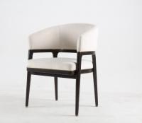 China Solid beech wood white luxury Fabric Living Room commercial grade Leisure dining Chair for sale