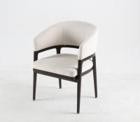 China Solid beech wood white luxury Fabric Living Room commercial grade Leisure dining Chair for sale