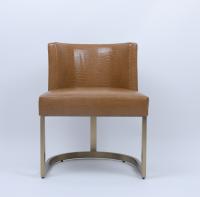 China Hotel luxury Metal Golden Leather Living Room Leisure dining Chair for sale