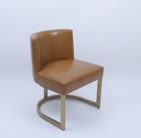 China Hotel luxury Metal Golden Leather Living Room Leisure dining Chair for sale