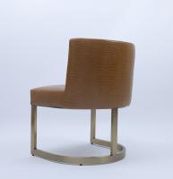 China Hotel luxury Metal Golden Leather Living Room Leisure dining Chair for sale