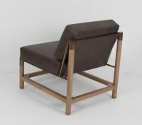 China Modern Design Solid Oak Wood Lounge Chair Hotel Bedroom With Metal Accents for sale