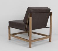 China Modern Design Solid Oak Wood Lounge Chair Hotel Bedroom With Metal Accents for sale