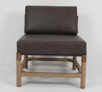 China Modern Design Solid Oak Wood Lounge Chair Hotel Bedroom With Metal Accents for sale