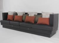 China Black Oak Wood Long Banquette Sofa Sheraton Hotel Luxury Design With Pillows for sale