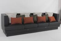 China Black Oak Wood Long Banquette Sofa Sheraton Hotel Luxury Design With Pillows for sale