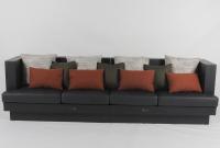 China Black Oak Wood Long Banquette Sofa Sheraton Hotel Luxury Design With Pillows for sale
