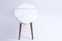 China Furniture Tisch Center Tea Bedside Table Living Room Mdf Small Cafe Round With Wood Legs for sale