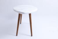 China Furniture Tisch Center Tea Bedside Table Living Room Mdf Small Cafe Round With Wood Legs for sale