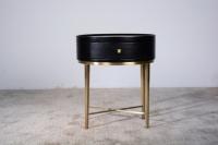 China Hot Contemporary Bedside Table Simple Generous Wooden Metal Frame for sale