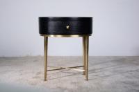 China Hot Contemporary Bedside Table Simple Generous Wooden Metal Frame for sale