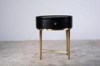 China Hot Contemporary Bedside Table Simple Generous Wooden Metal Frame for sale
