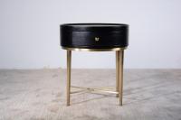 China Hot Contemporary Bedside Table Simple Generous Wooden Metal Frame for sale