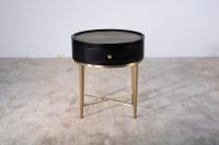 China Hot Contemporary Bedside Table Simple Generous Wooden Metal Frame for sale